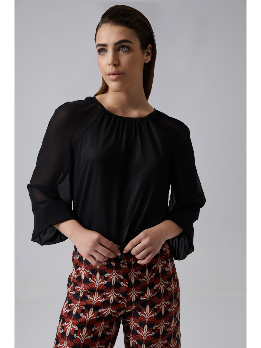 ΜΠΛΟΥΖΑ ΔΙΑΦΑΝΕΙΑ ΜΕ ΣΟΥΡΕΣ - Hyper Fashion Boutique